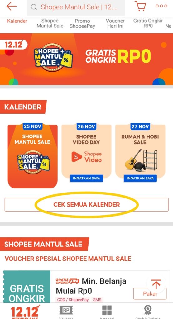 Cara Melihat Kalender Shopee untuk Dapat Promo Sampai Belanja 0 Rupiah!