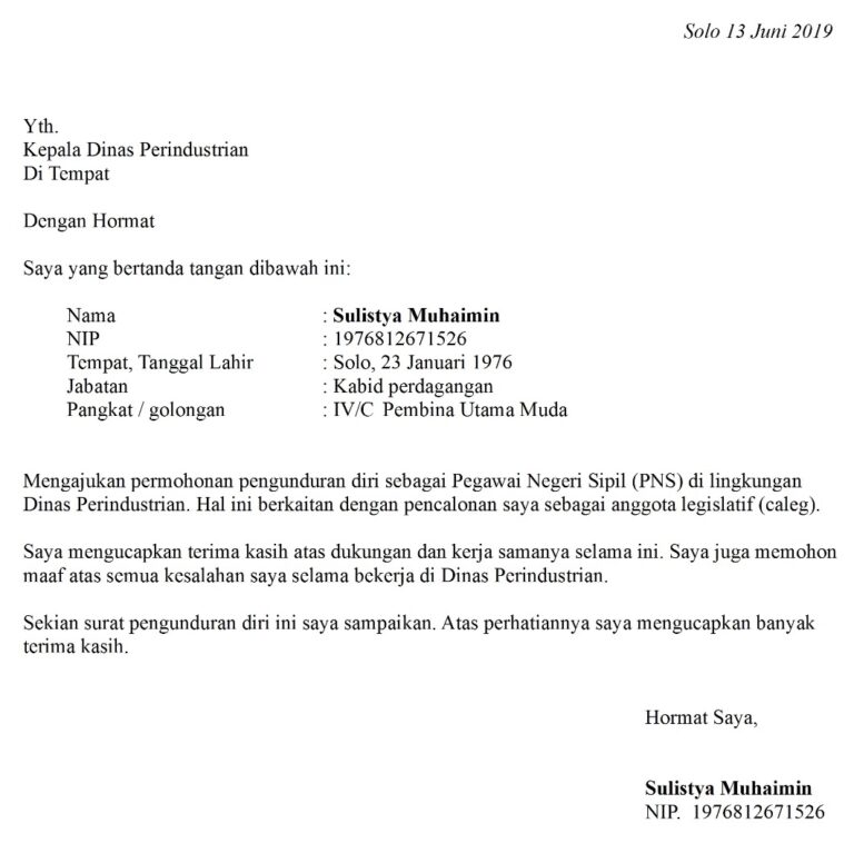 10 Contoh Surat Resign Kerja yang Benar, Baik, dan Profesional